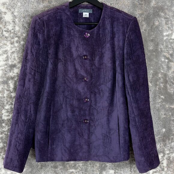 Koret | Jackets & Coats | Koret Womens Size Chenille Velvet Knit Button ...